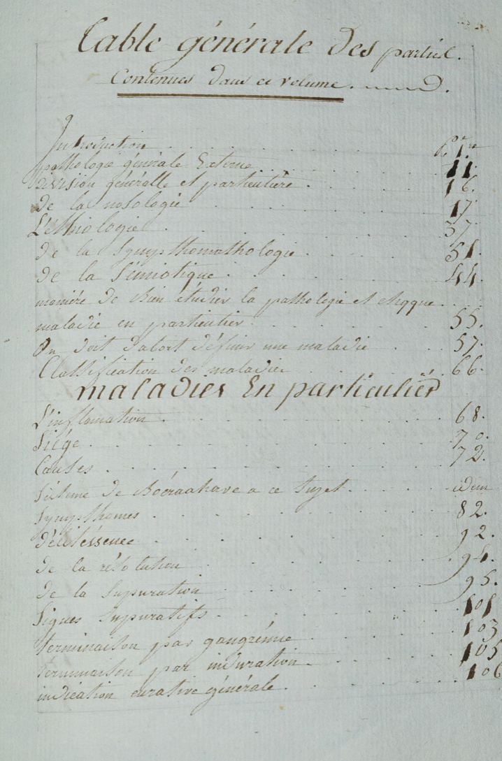 Manuscript Course in External Pathology, [c. 1800] - USIANA